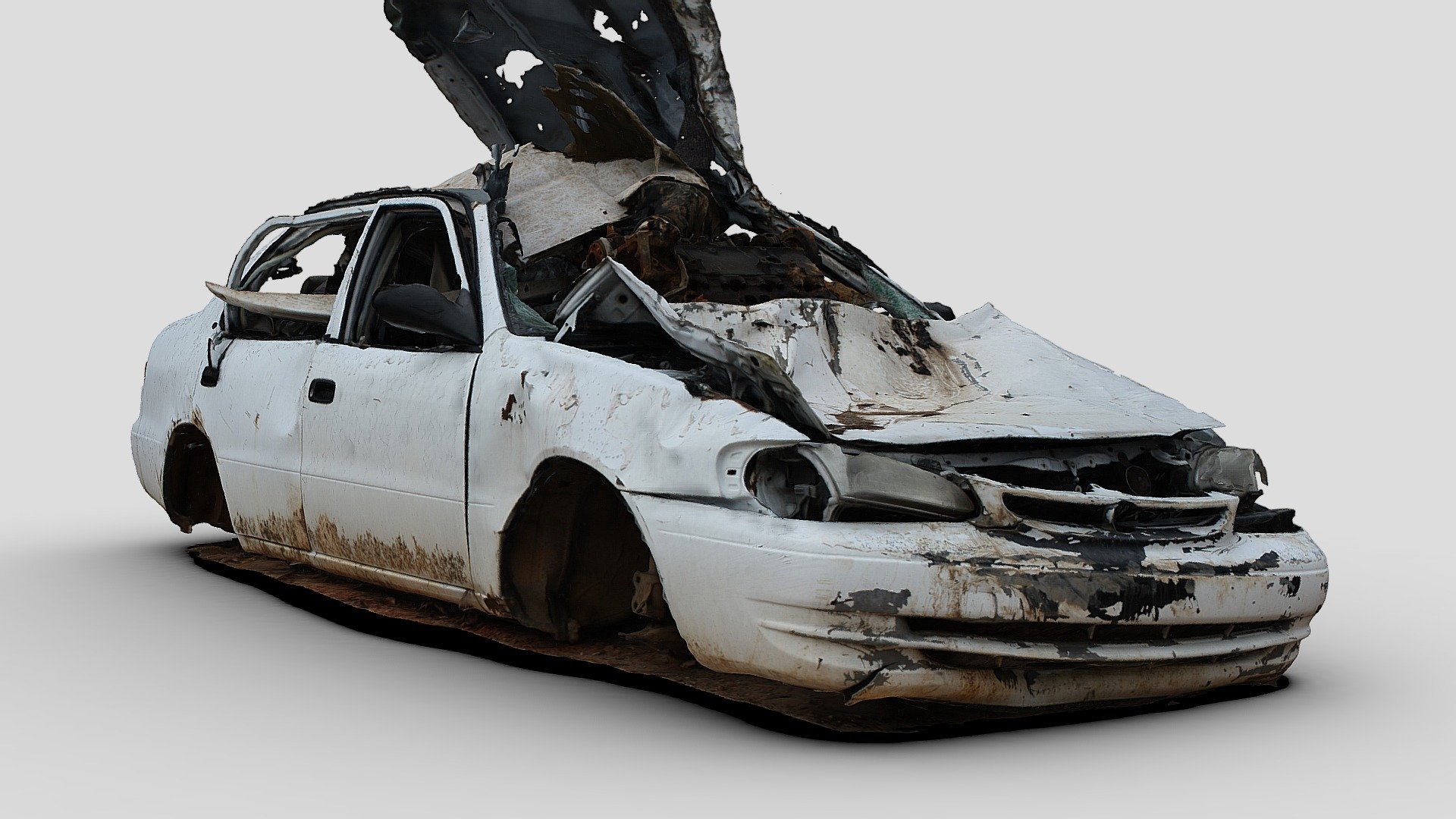 Mangled White Car (Raw Scan) - Buy Royalty Free 3D model by Renafox ...