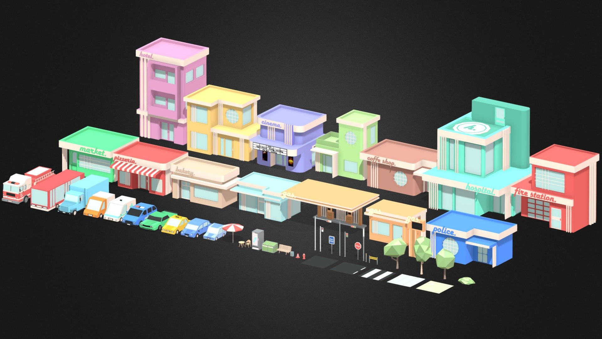 Low poly City Assets - Download Free 3D model by Paulina Sroka ...
