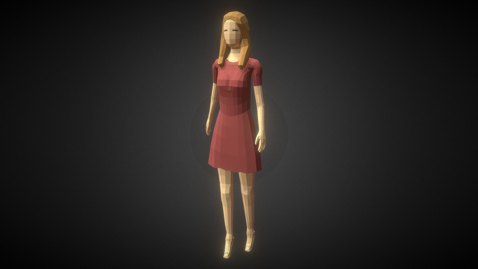 Low-poly Woman Red Dress - 3D model by Razvan Savescu (@razvansavescu ...