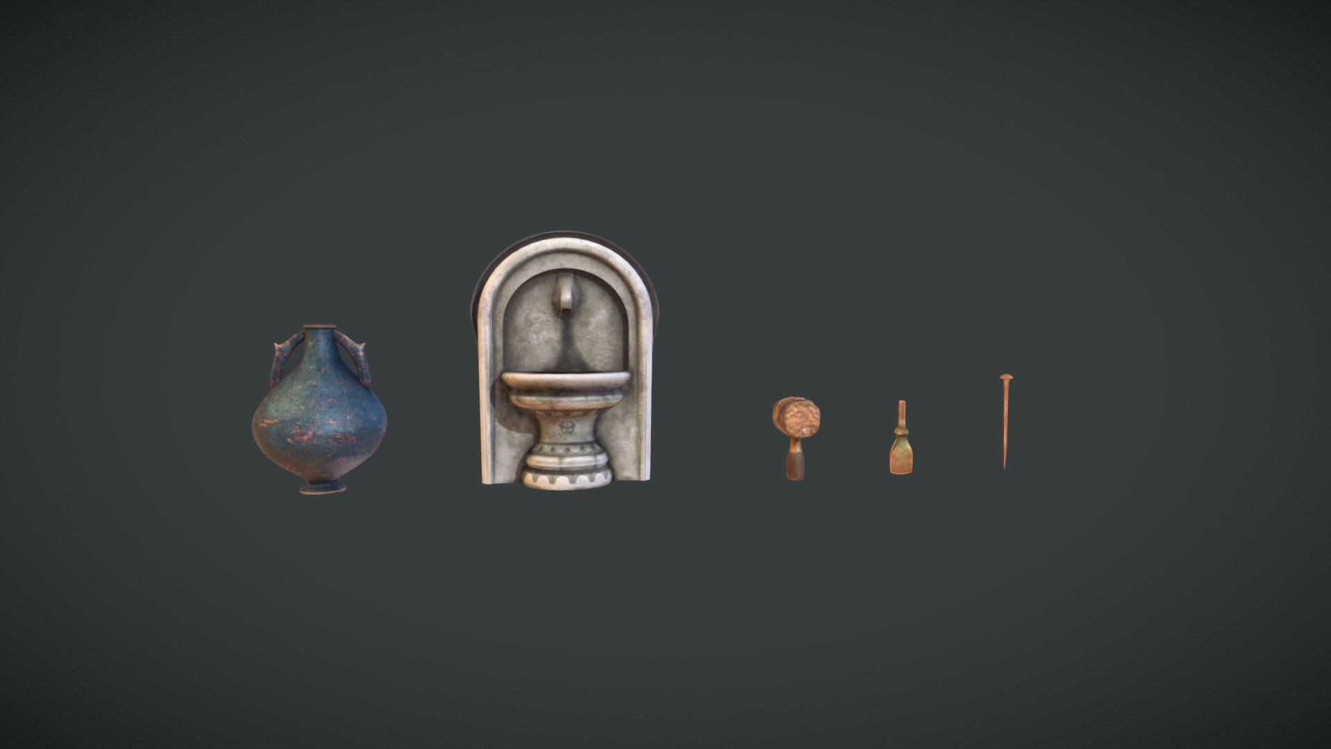 Environmental props, roman empire masonry tools. - 3D model by Fraser ...