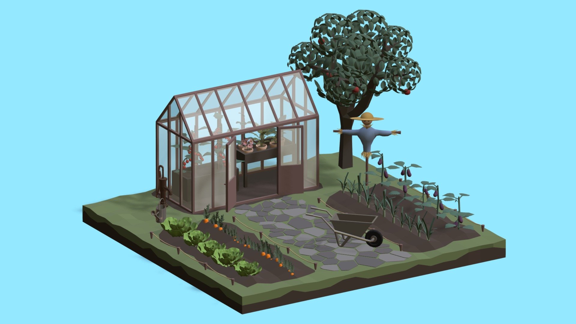 Vegetable garden - Buy Royalty Free 3D model by ApprenticeRaccoon ...