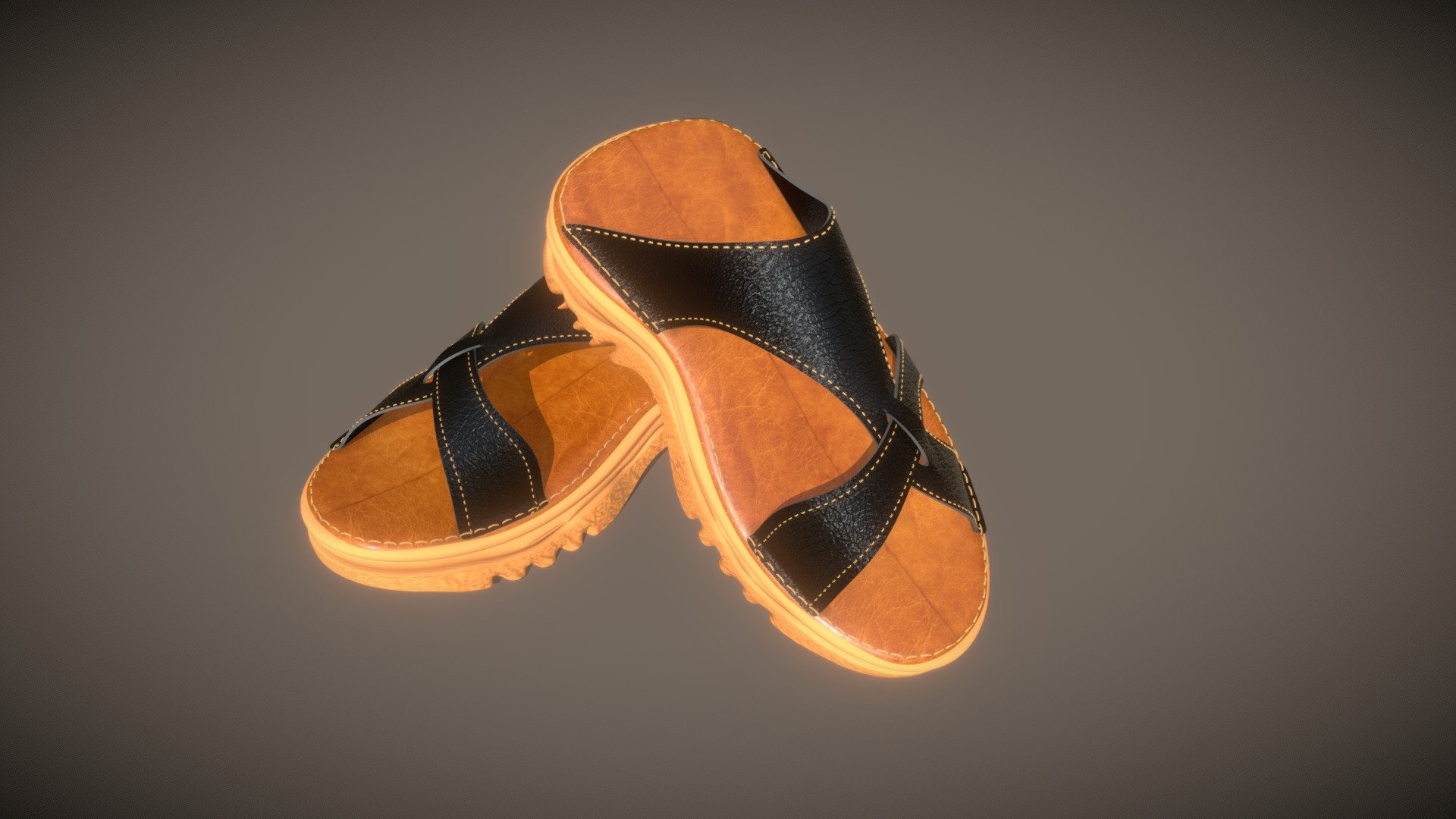 Elegant Black and Brown Sandal - 3D model by abdylwahed123123123 ...