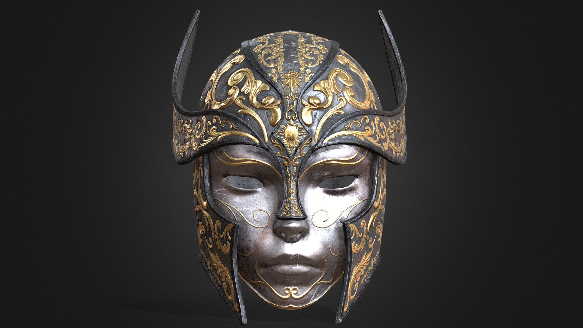 Woman Helmet Medieval-Fantasy - 3D model by Tristan (@Tristan ...