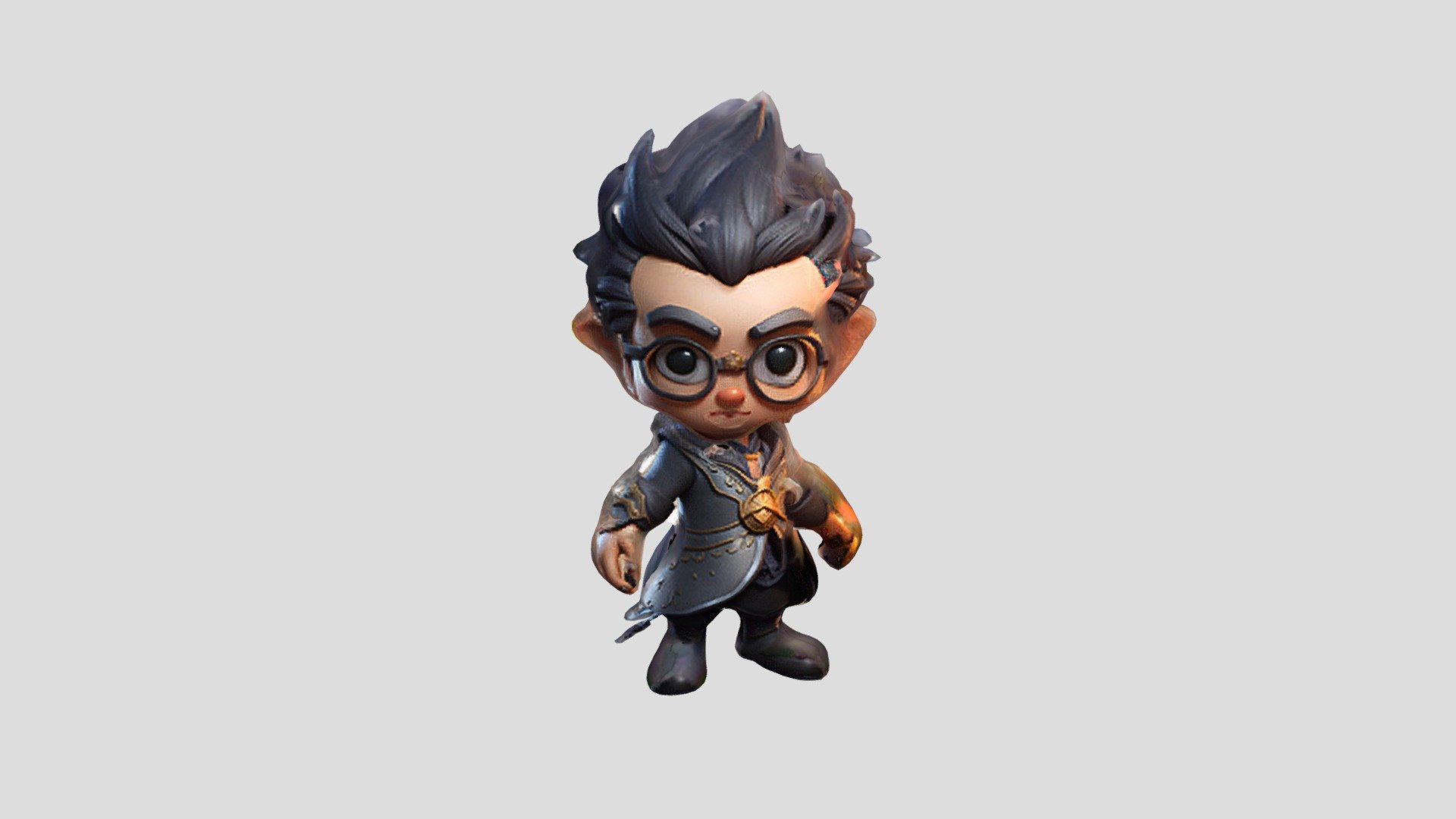 Cute little guy with glasses and a suit A sma - Download Free 3D model ...