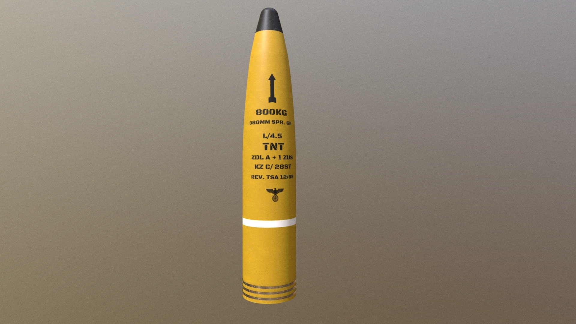 Tirpitz shell WW2 380mm - Buy Royalty Free 3D model by Thomas Binder ...