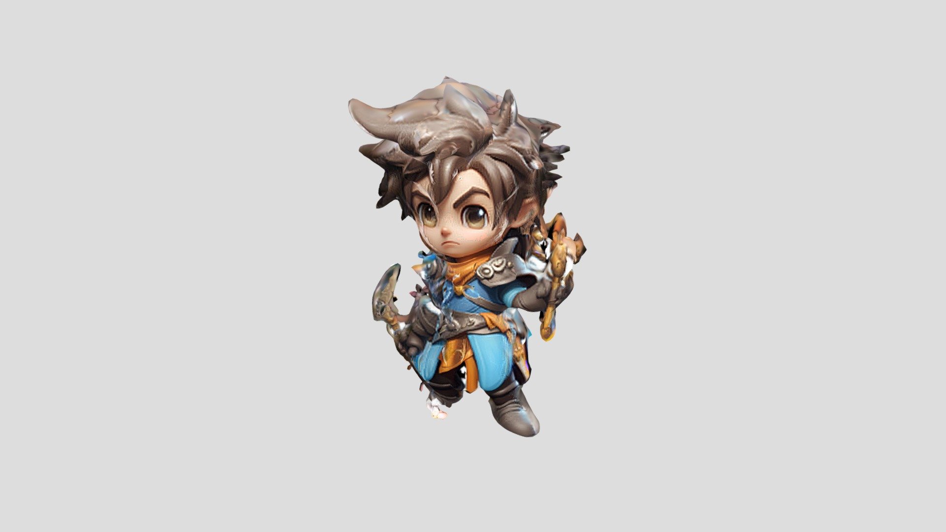 Chibi-style illustration of a young man in a bl - Download Free 3D ...