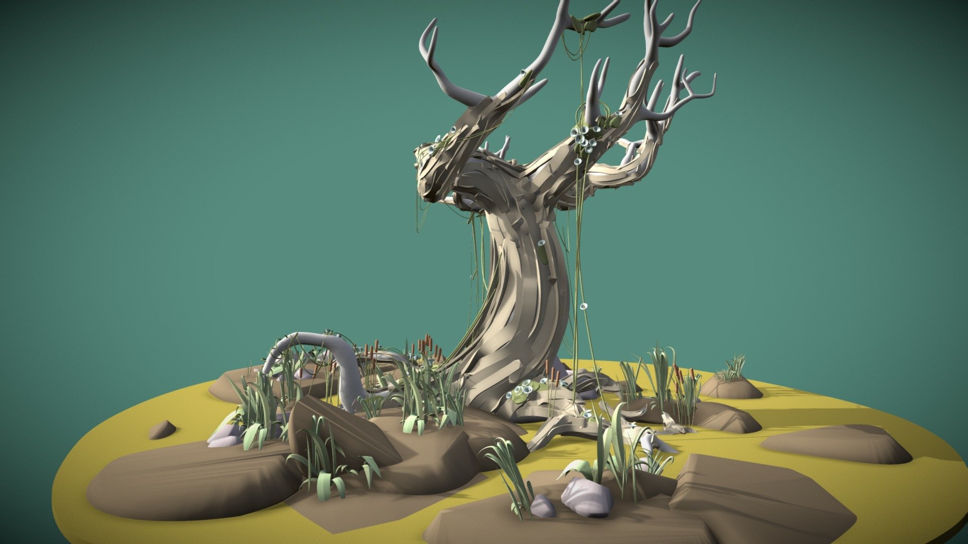 tree in the swamp - 3D model by Alexey Shirokikh (@Alexey.Shirokikh ...