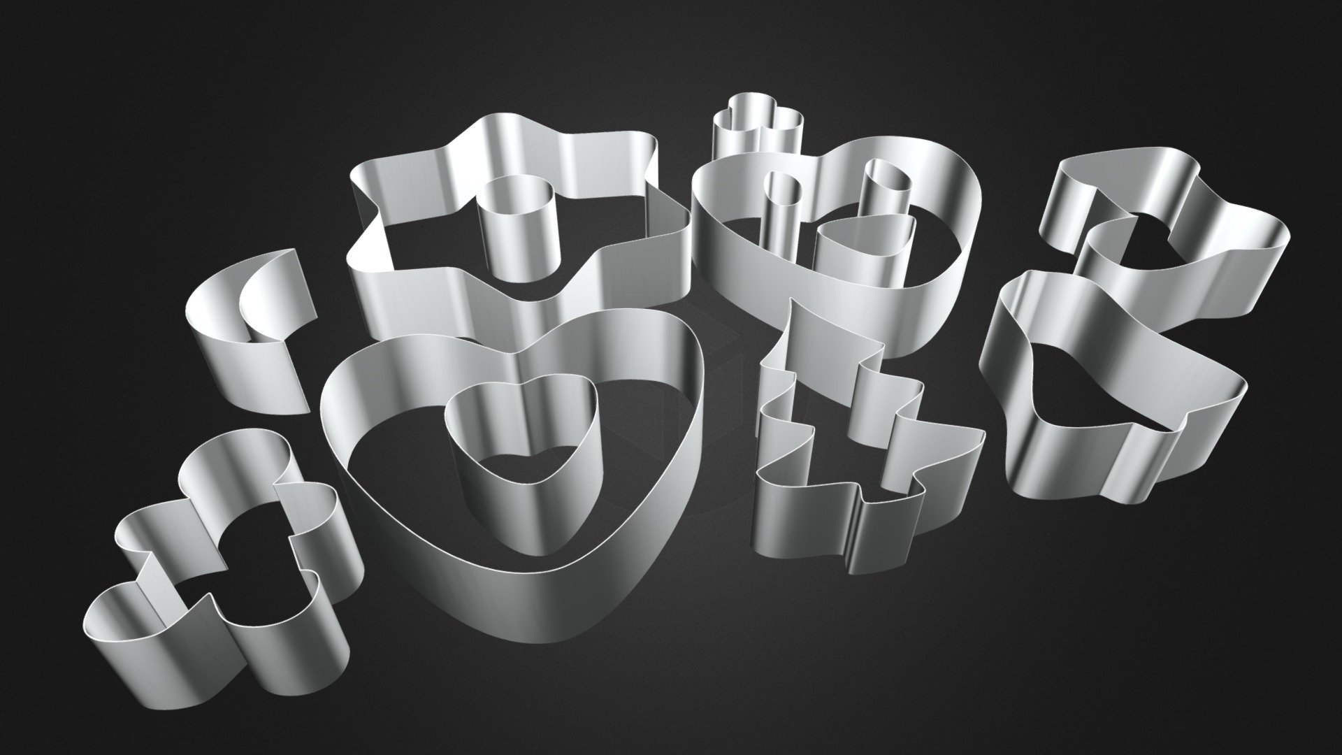 9 Christmas Gingerbread Cookie Cutter Bundle - 3D model by bianca ...