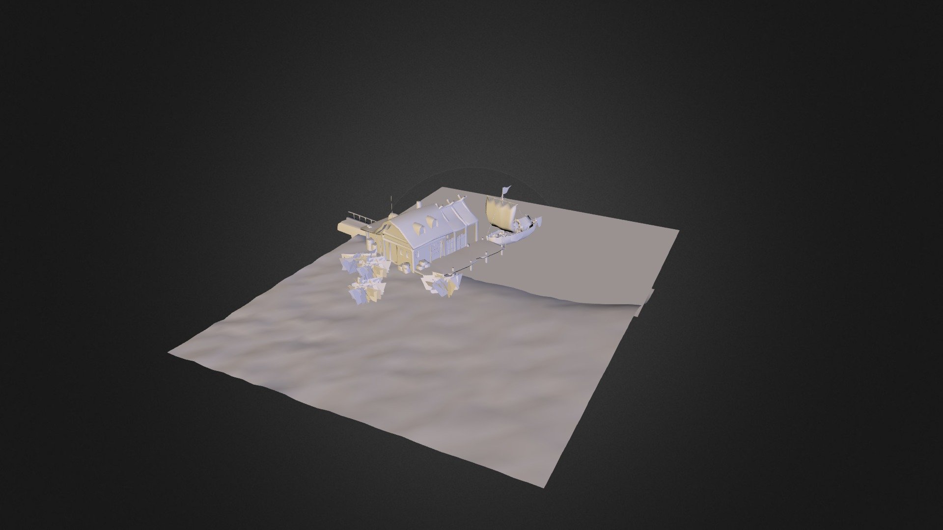 fishing dock - 3D model by panagiotis_kotsarinis [3bdbc92] - Sketchfab