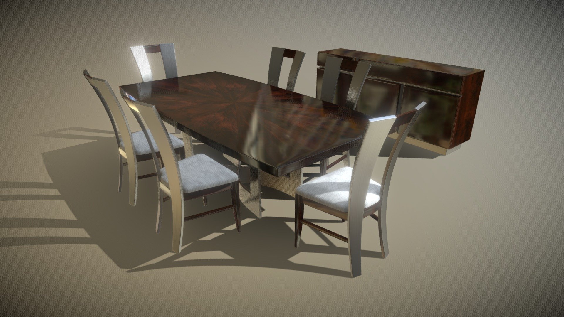 Modern Dining Room Set - 3D model by almartin [3be4846] - Sketchfab