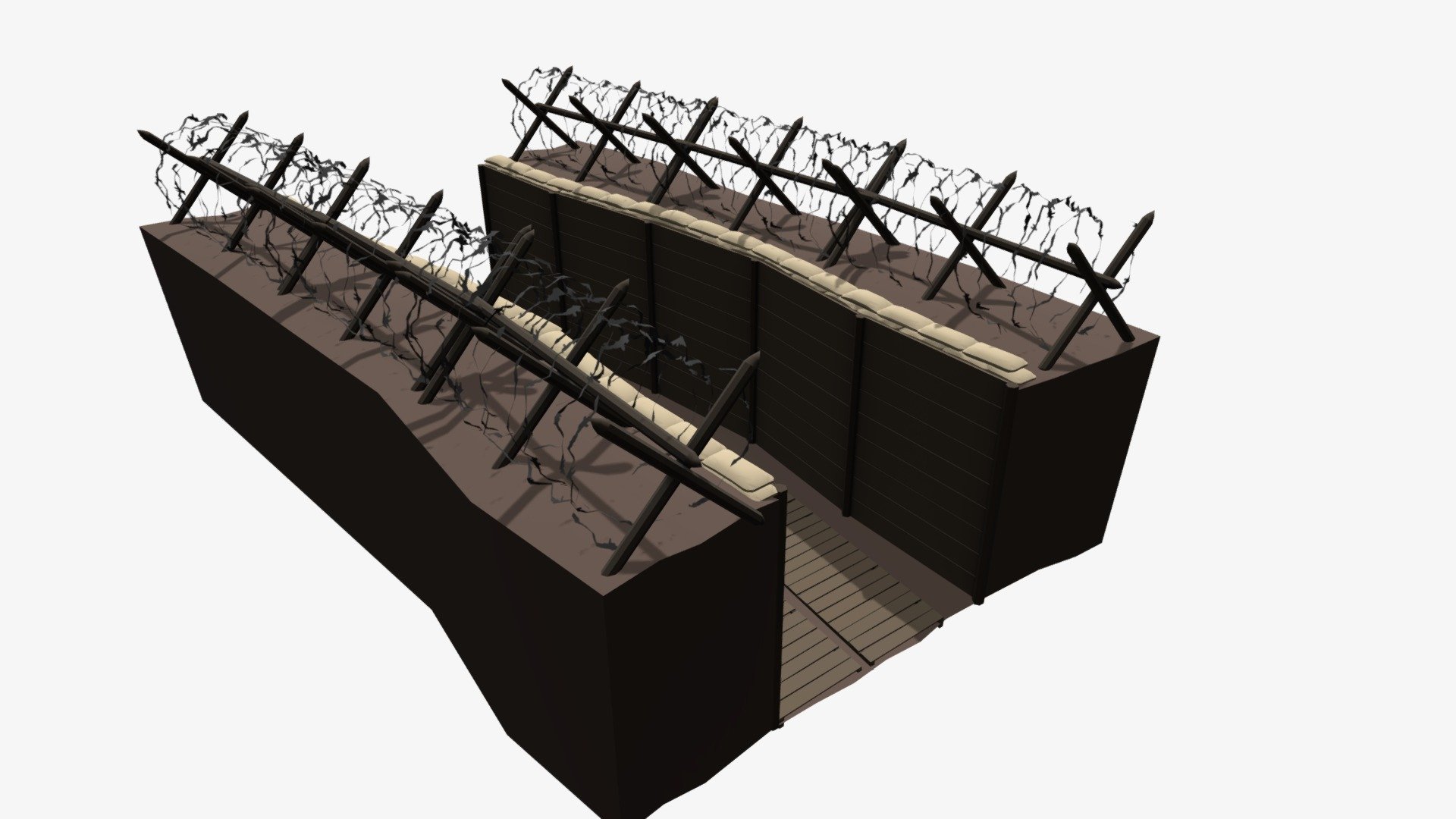 Low Poly World War 1 Trench Segment - 3D model by samanthacford ...