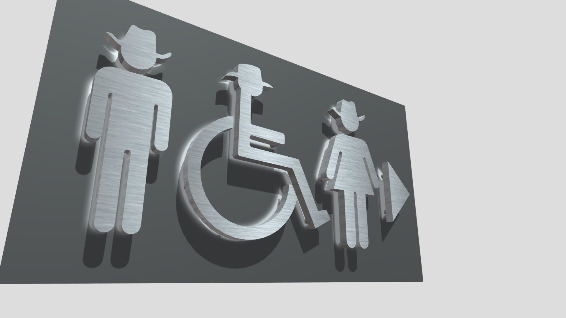 Washroom Signs 3D Halo-lit - 3D model by Can West Legacy Inc. 3D Sept ...