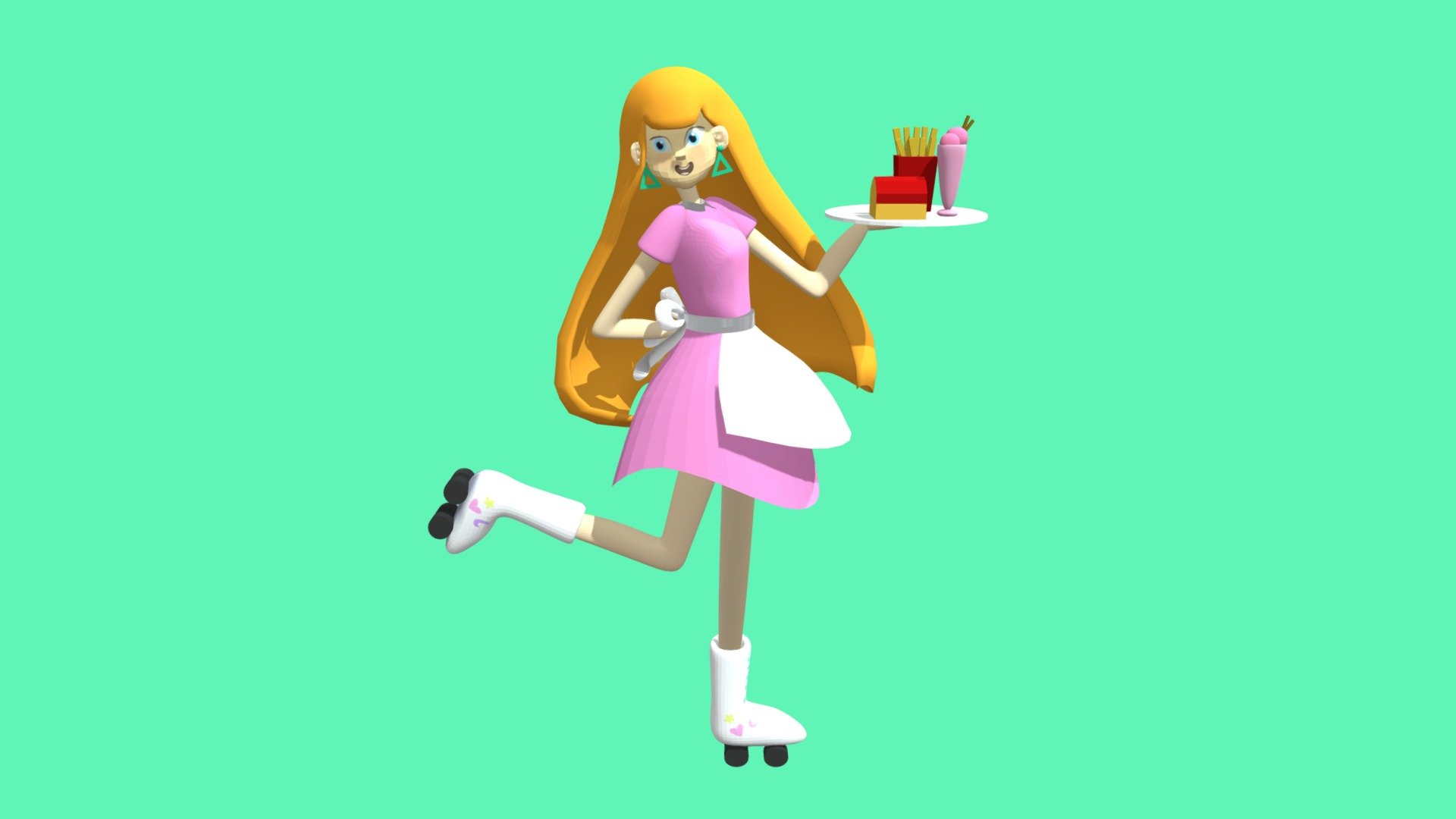 Retro Waitress - 3D model by CherryWine [3bf4c9d] - Sketchfab