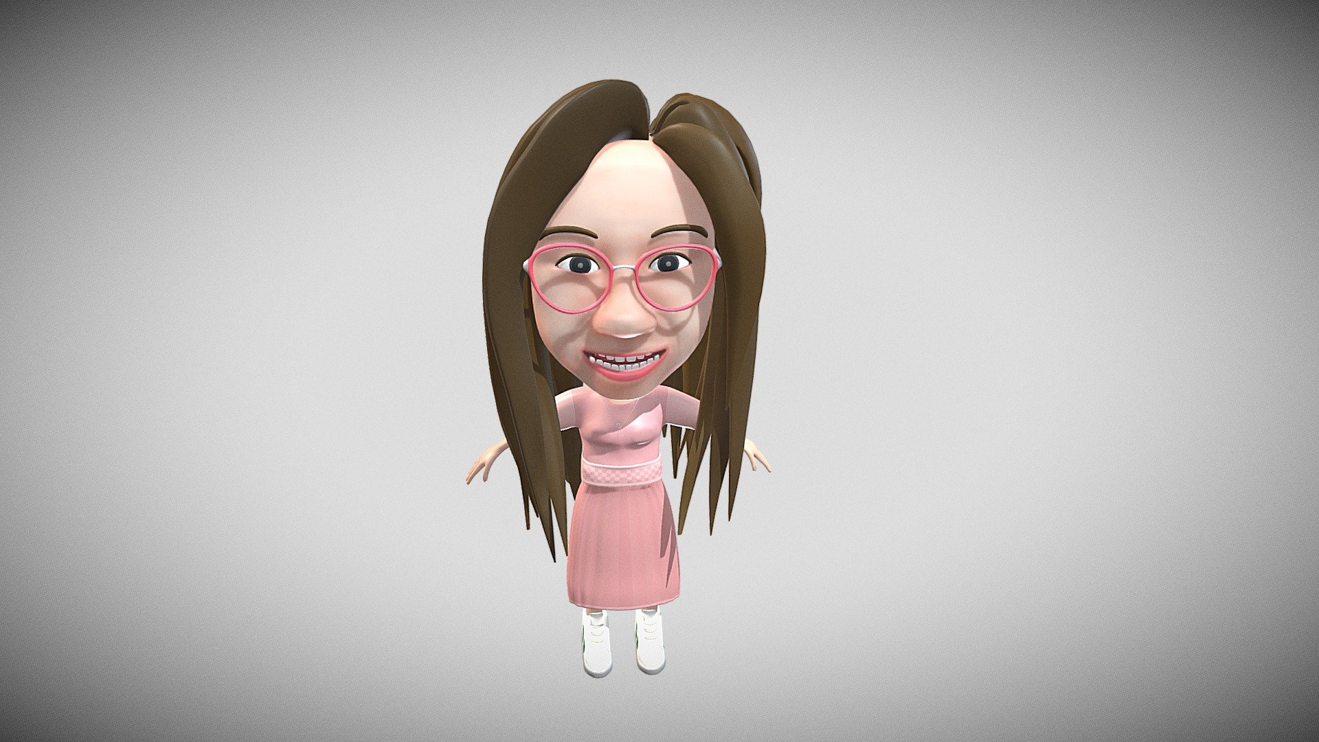 Girl Cartoon - 3D model by businessyuen [3bf4dd0] - Sketchfab