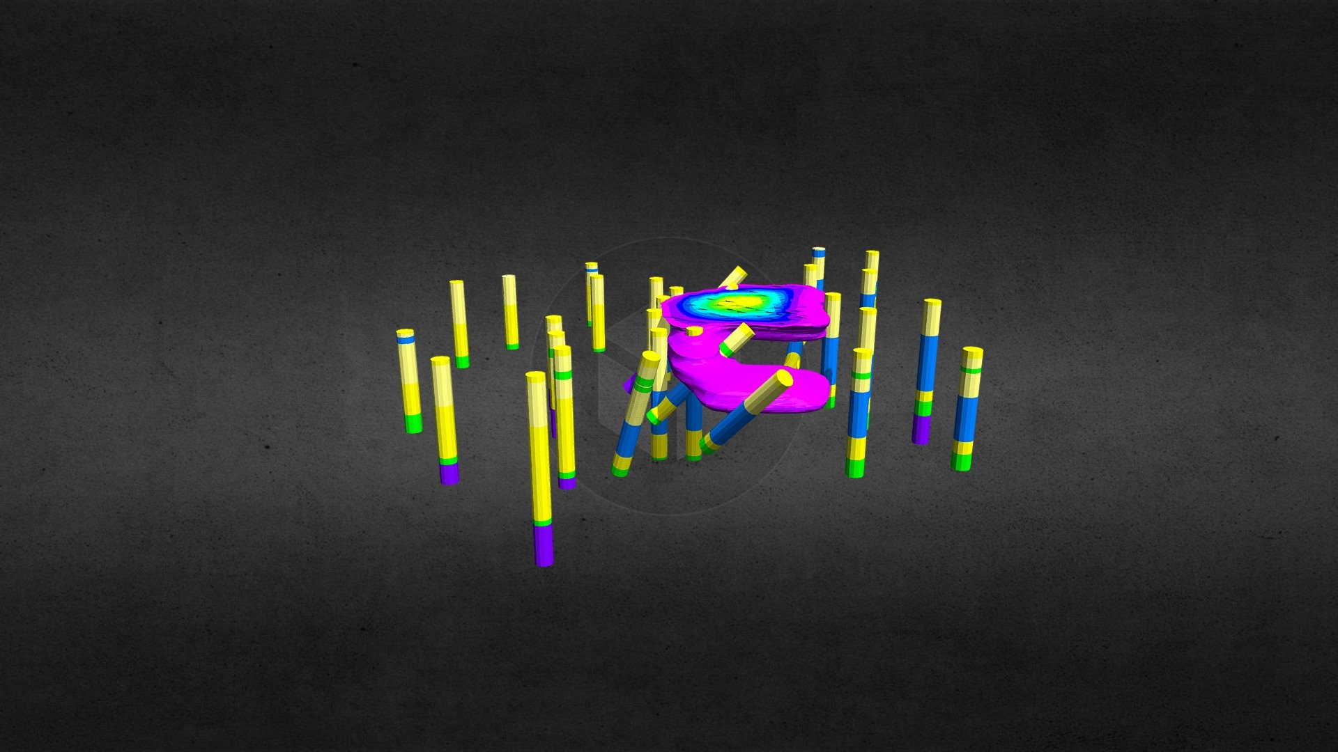 RockWorks17 3D benzene model and striplogs - 3D model by BRockWare [3bf5de6] - Sketchfab