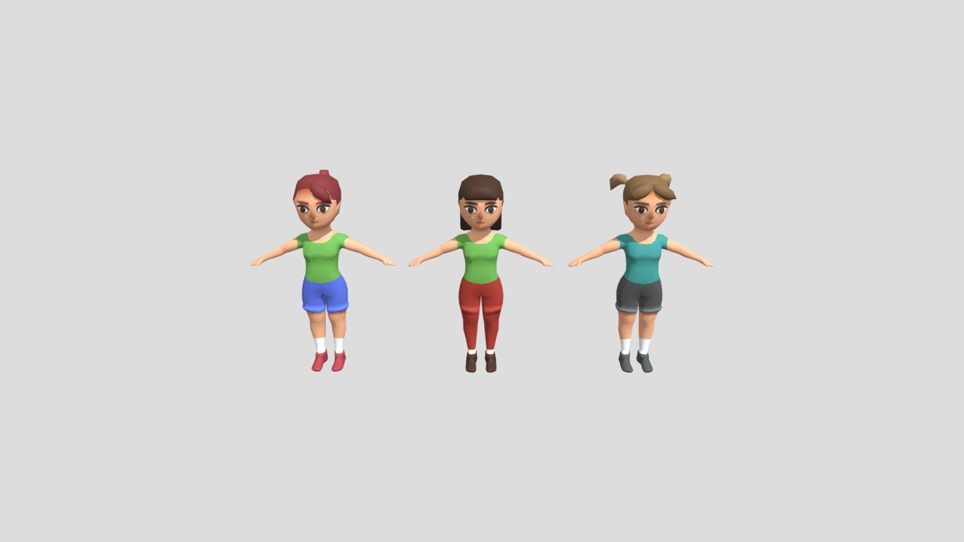 Low poly women charachters - 3D model by Cactus Games Studio ...