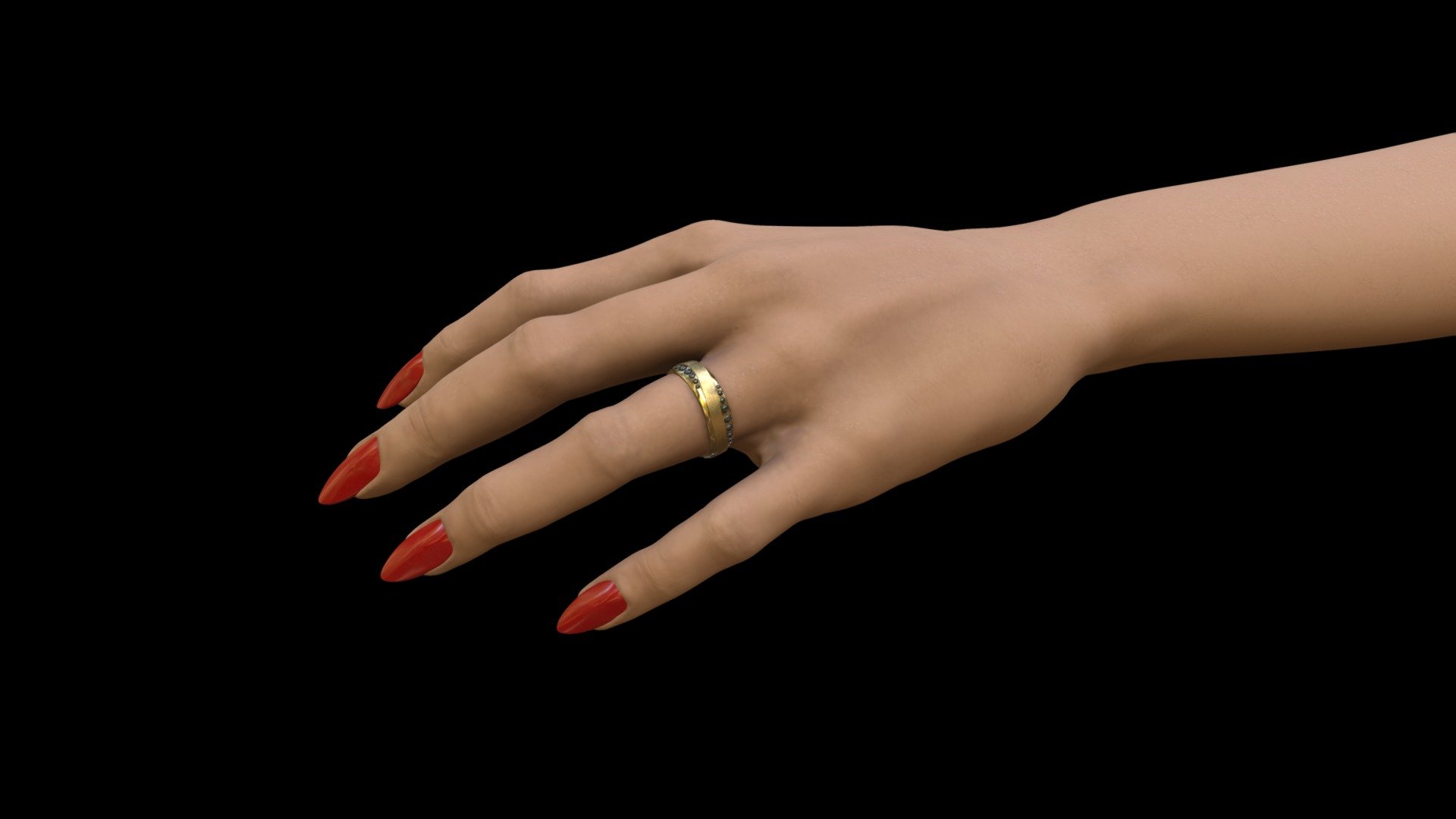 Woman hand with a ring - 3D model by Paulina (@Byakko) [3bf9a07 ...