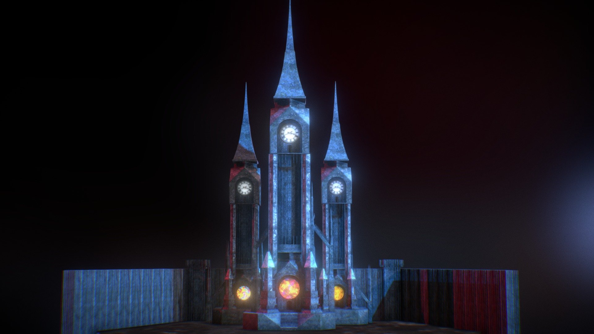 Castle Gothic Clock Tower - 3D model by yutigi [3bfaea5] - Sketchfab