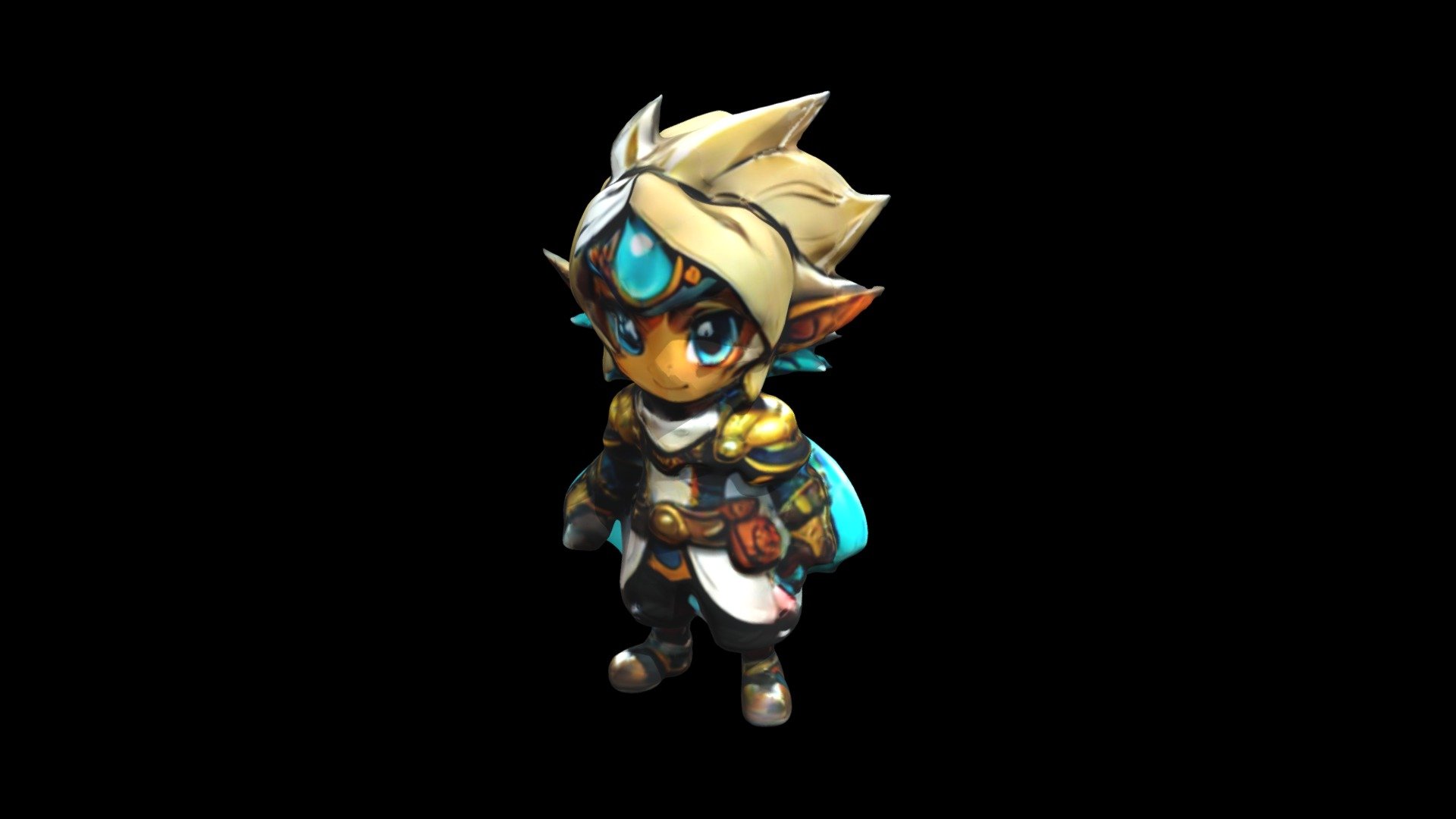 A young elf character with a smile on their face - Download Free 3D ...