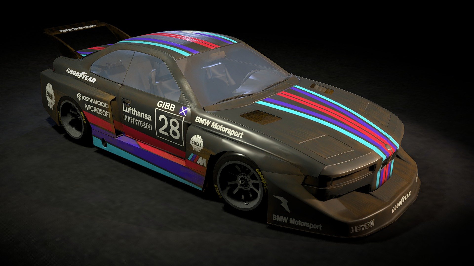 BMW 850i DTM Racecar - 3D model by Ian Gibb (@slyguy) [3bff955] - Sketchfab