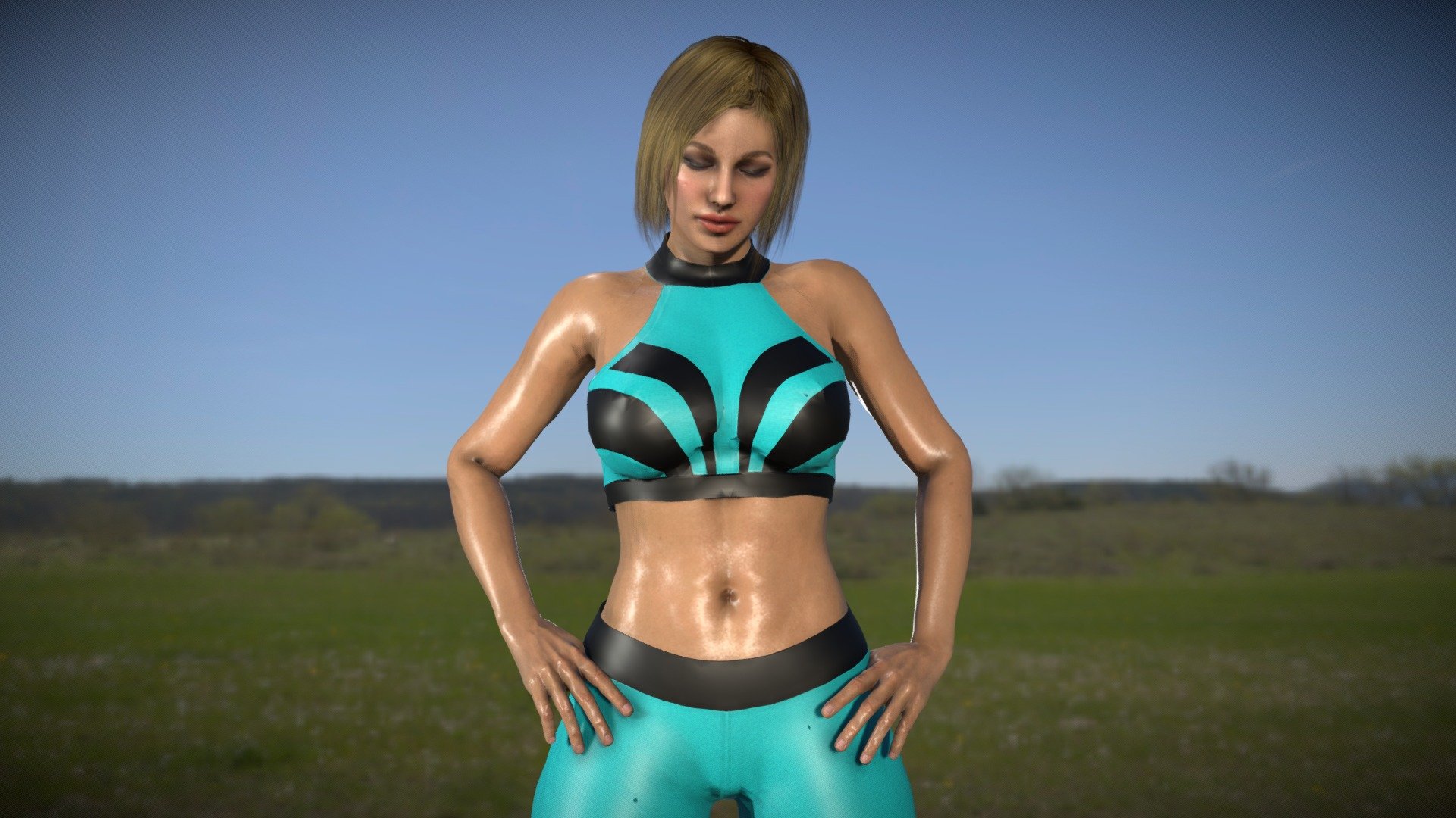 Sexy Female Fitness Trainer - 3D model by patromes [3c0b61c] - Sketchfab