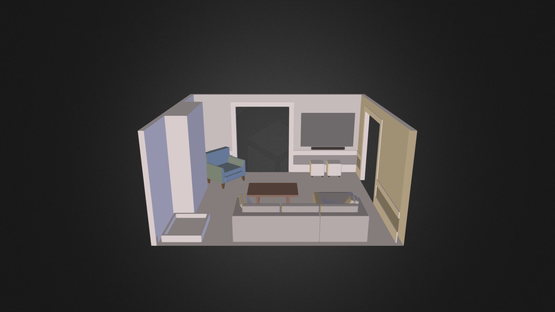 Living Room 02 - 3D model by skrul [3c0f5f7] - Sketchfab
