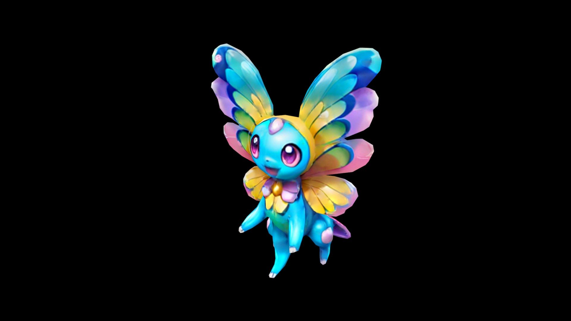 Pink Winged Plant Cartoon Joy Cartoon Plant Orga - Download Free 3D ...