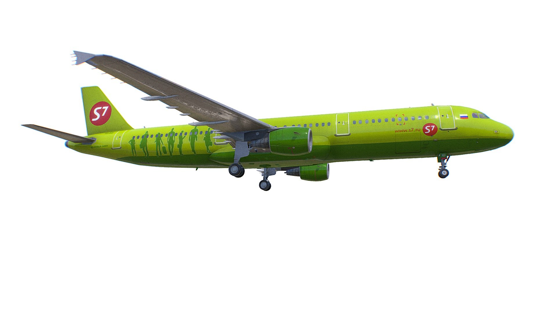 Airbus A321 S7 Airlines (Old Livery Design) - Buy Royalty Free 3D model ...