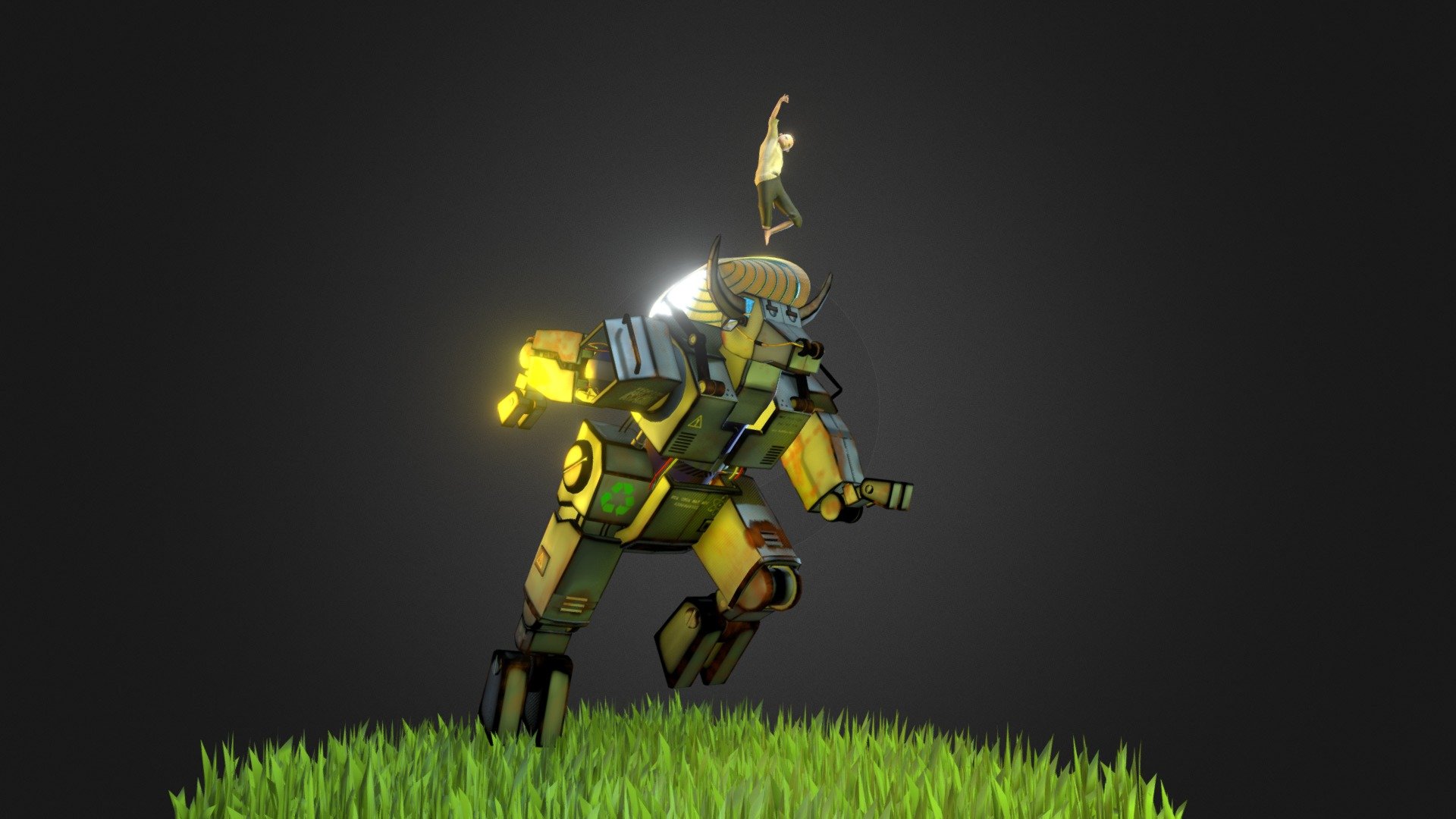 bác sửu- mechanical buffalo - Buy Royalty Free 3D model by Kien Trung ...