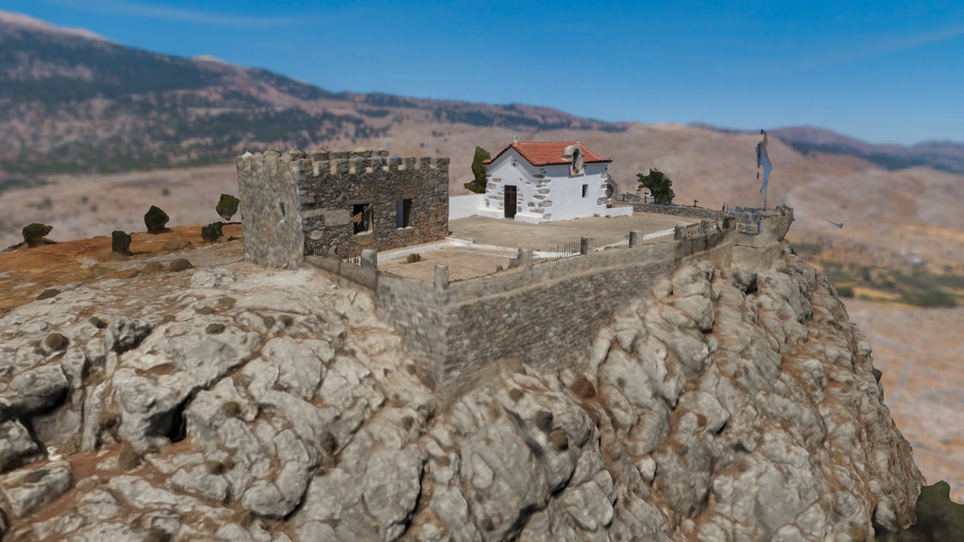 Agia Aikaterini Castle - Chapel Anopolis Crete - Buy Royalty Free 3D ...