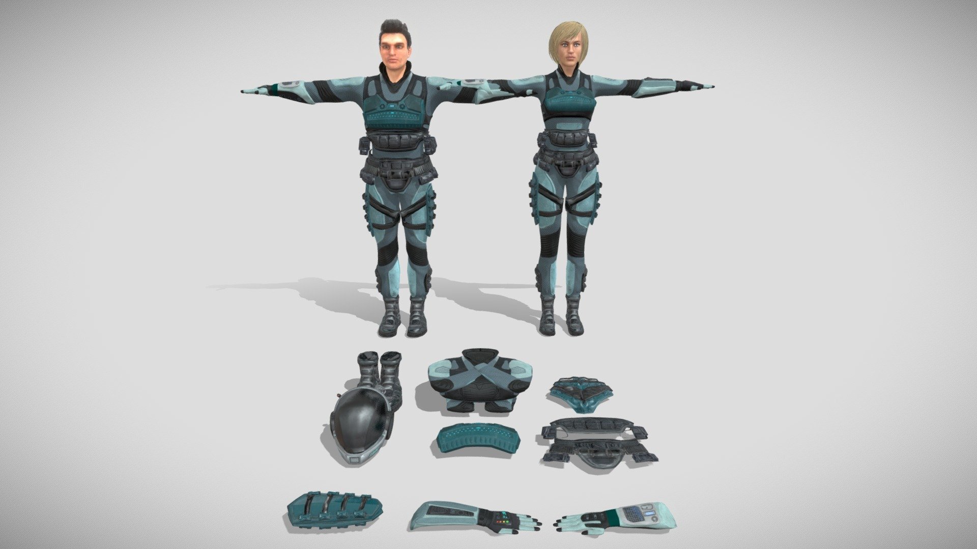 Sci-fi suit EC-1 modular pack - 3D model by animus.digital [3c33bfa] - Sketchfab