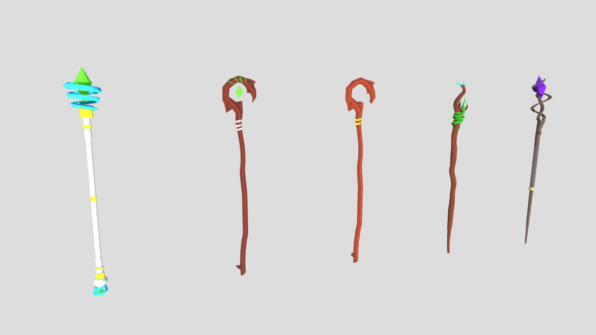 Magic Staffs Basic Bundle - Download Free 3D model by Ludus Machina ...