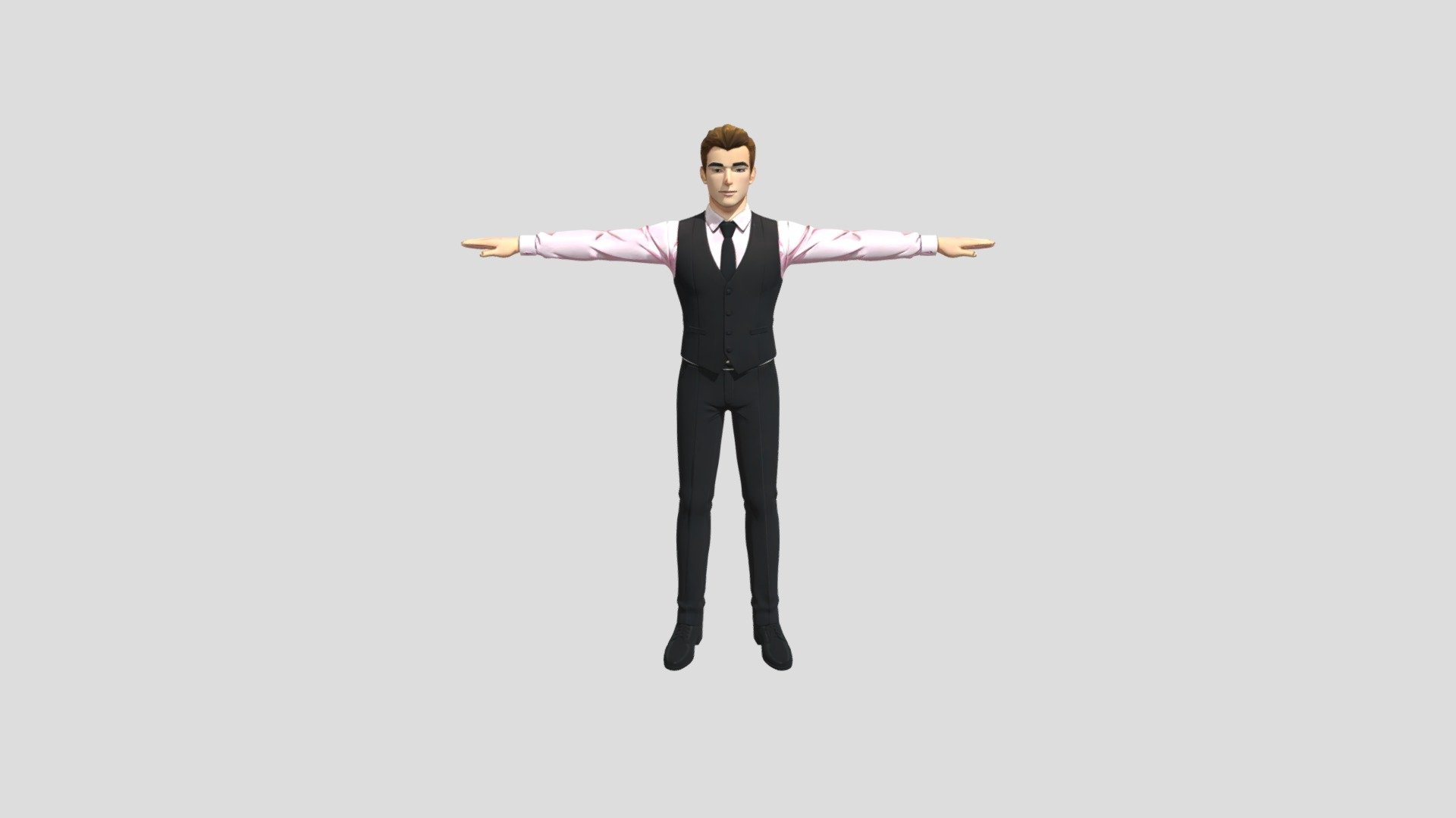 man in business suit standing T-pose - Download Free 3D model by ...