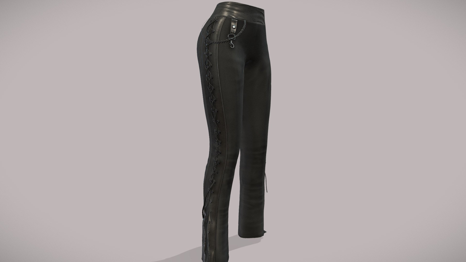 Female Chains Laces Decorated Avant- Garde Pants - Buy Royalty Free 3D ...