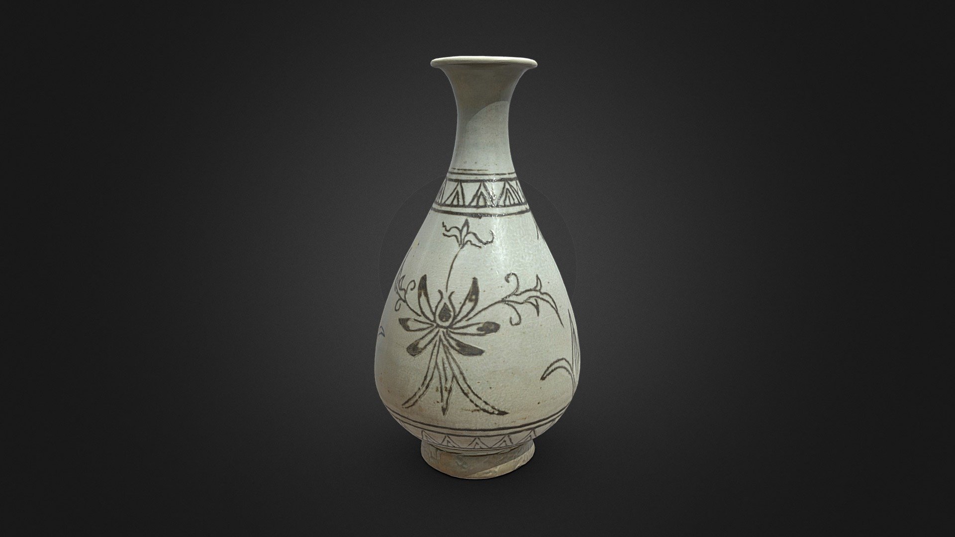 백자상감문화병 - 3D model by dflat [3c46a66] - Sketchfab