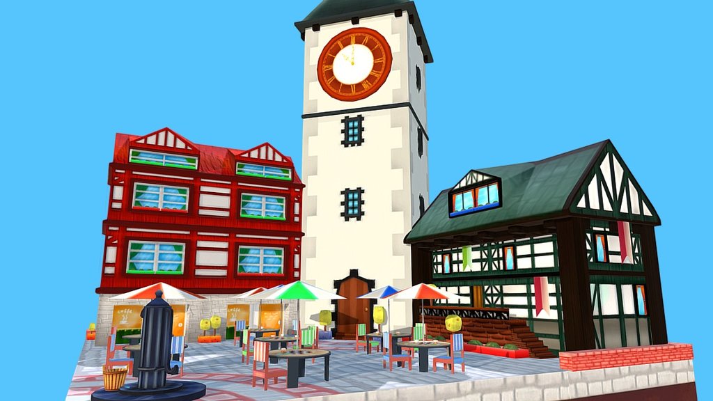 Clock Tower - 3D model by fye [3c4fe7b] - Sketchfab