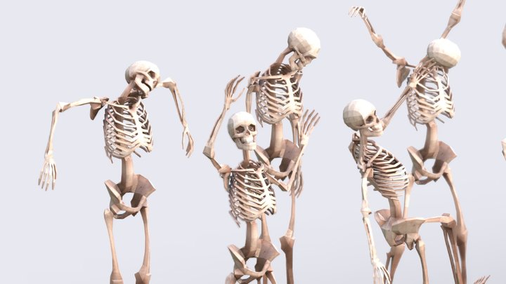 Low Poly Human Skeleton 40 Poses, a Characters & Person 3D Model by ...