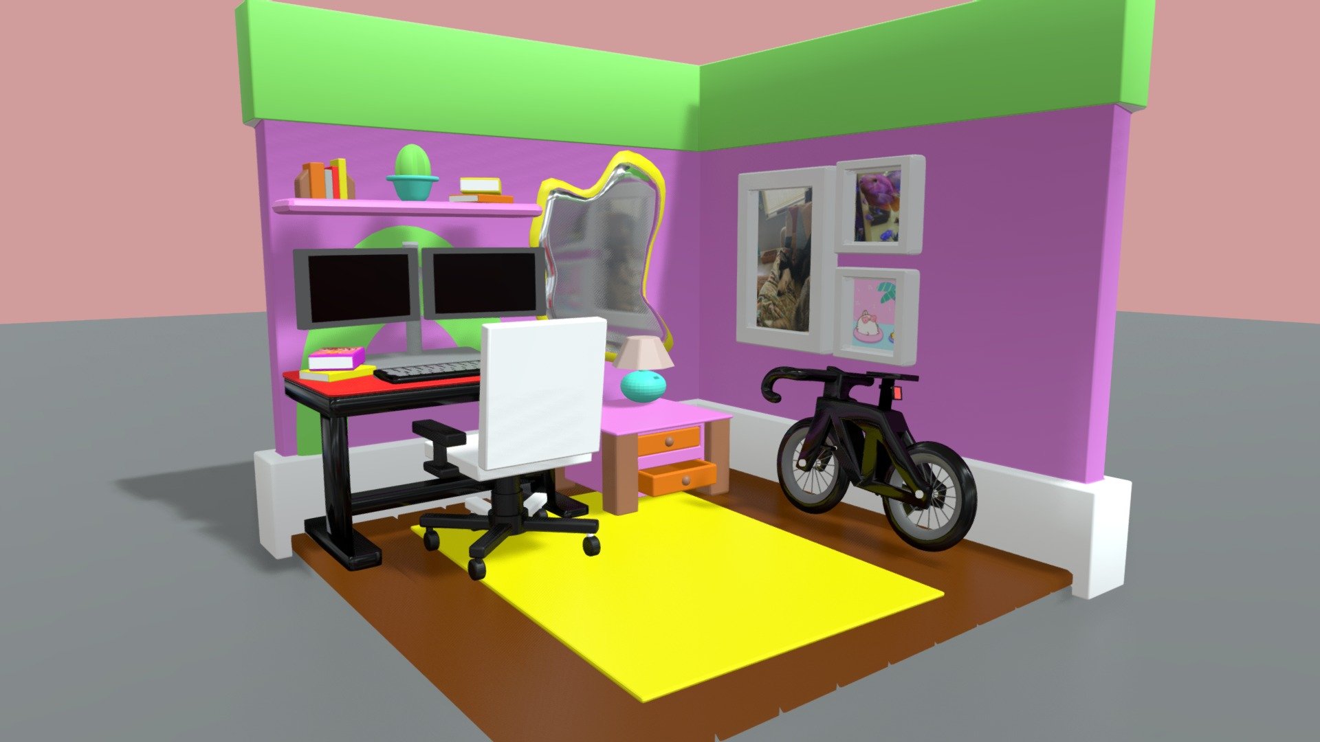 Low_Polly_room - 3D model by Adam.Foggie [3c595bf] - Sketchfab