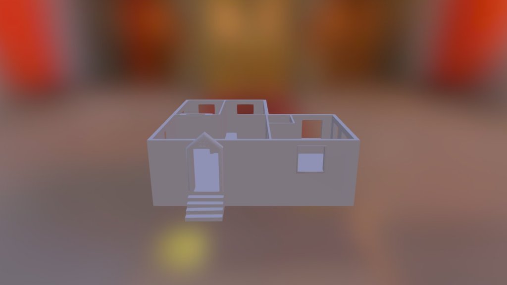 One Story House with Porch - 3D model by unkovi_m1 [3c5f630] - Sketchfab