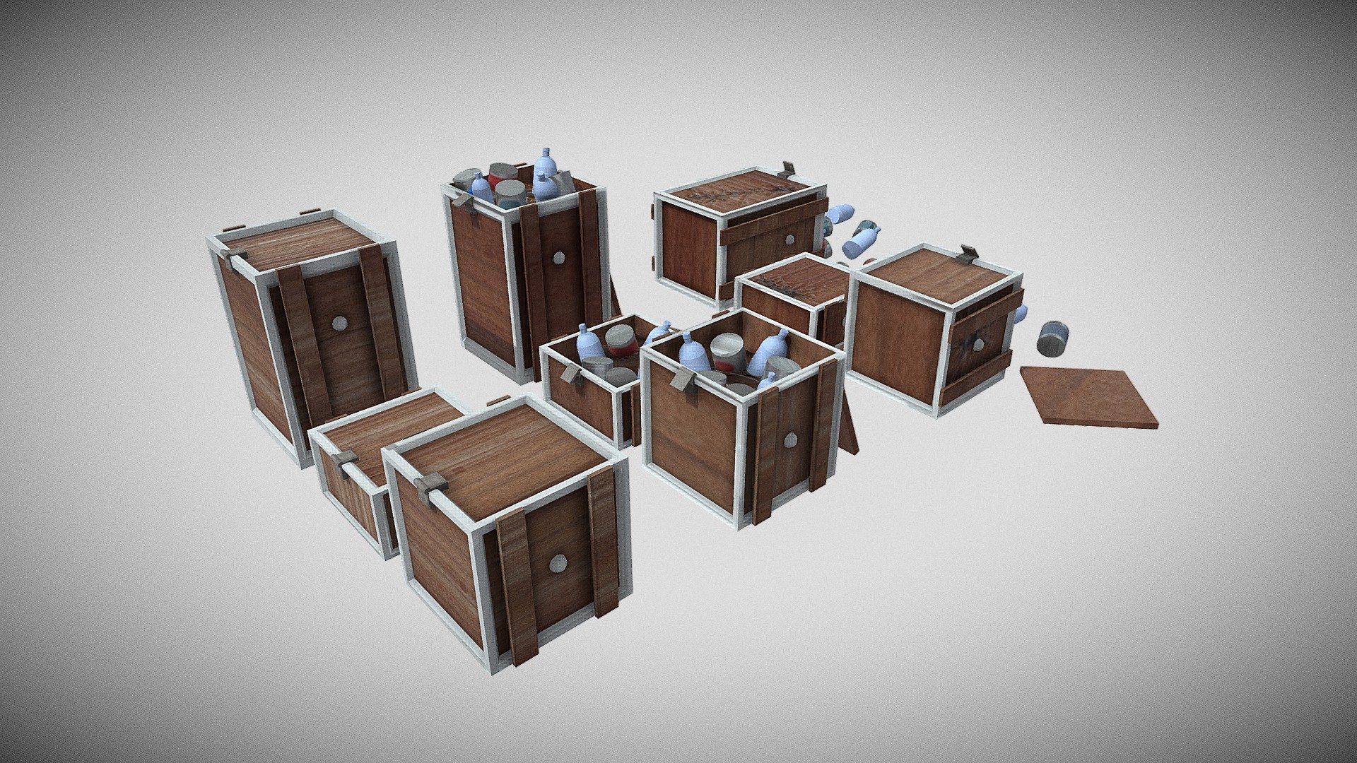 Crates (9 variations) - Download Free 3D model by shadowdraak [3c64203 ...