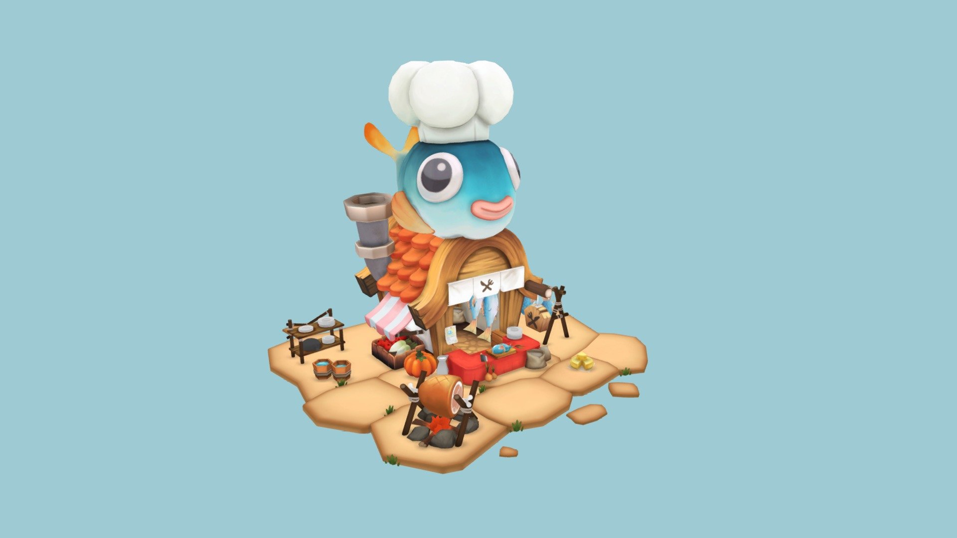 Stylized Fish Shop - 3D model by biancamsantimaw [3c6e843] - Sketchfab