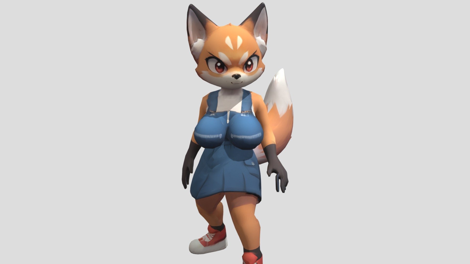 Stylized Anthropomorphic Fox Character Game - 3D model by lowpolyshop ...