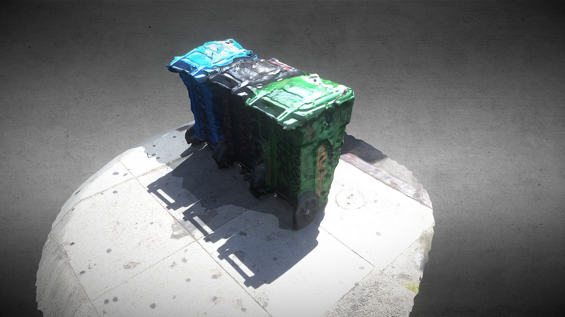 Trash, recycling and compost cans in SF - Download Free 3D model by ...