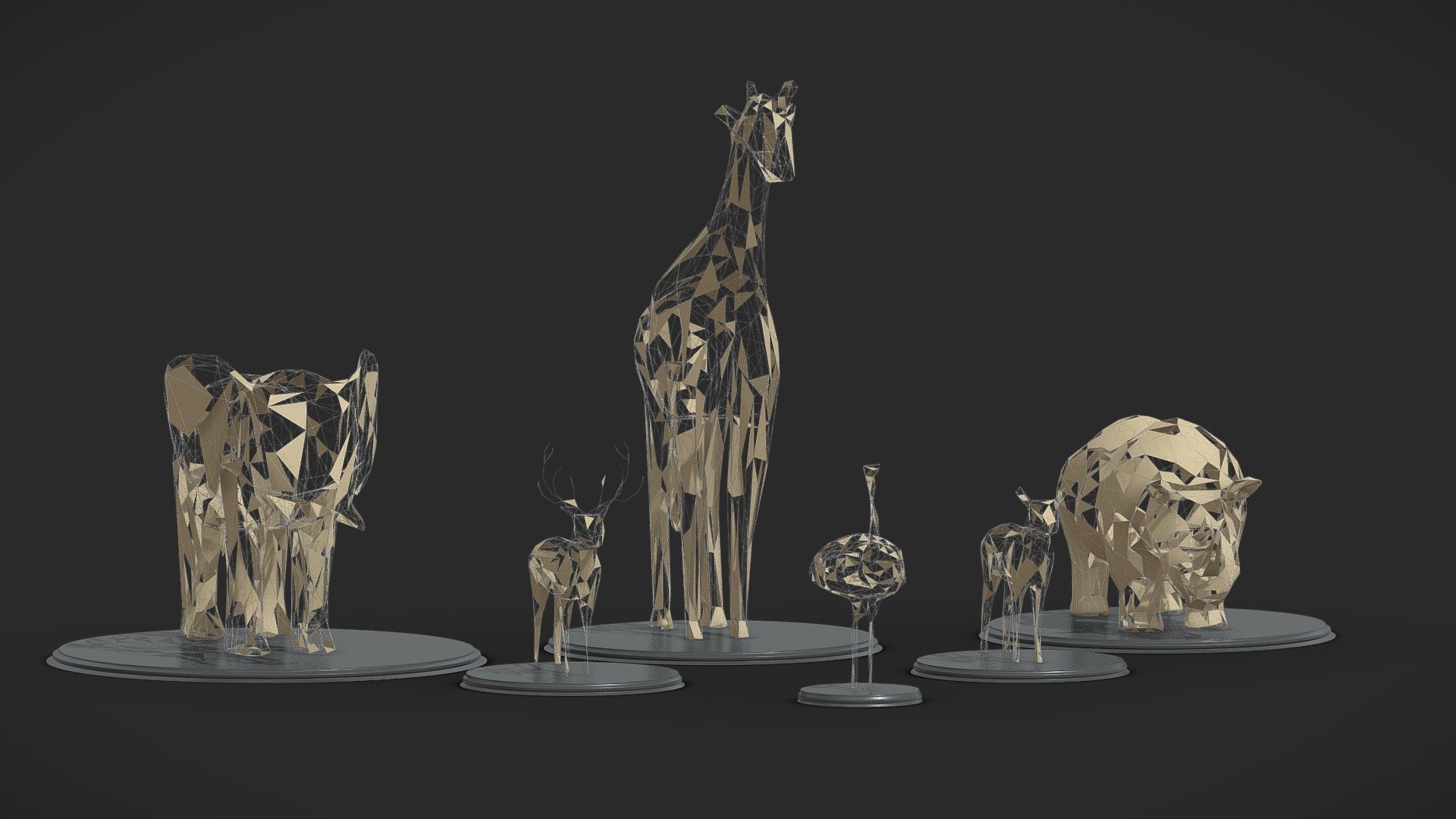 Modern Animal Sculptures / Statue Pack - Download Free 3D model by ...