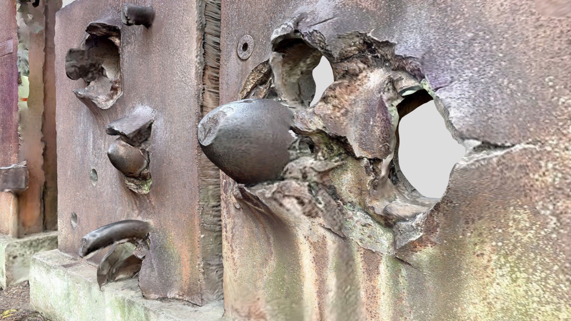 Cannon impact holes ripping through ship hull - Buy Royalty Free 3D ...