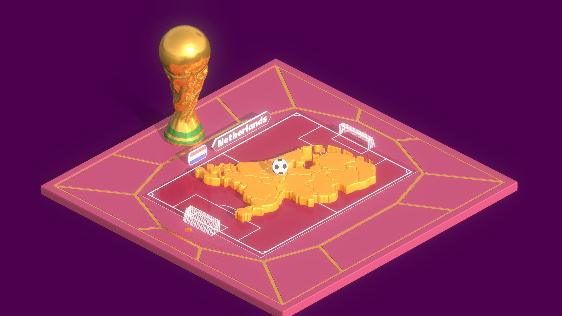 Netherlands map – 2022 FIFA World Cup - Buy Royalty Free 3D model by ...