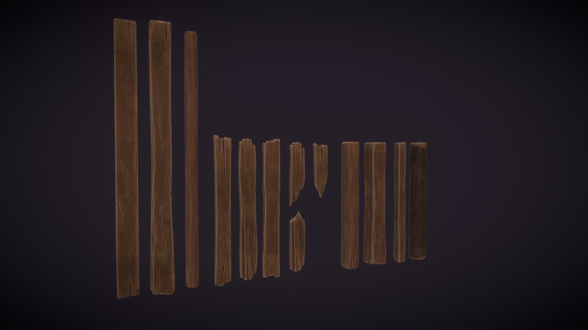 Stylized wood beams and logs (gameready assets) - Buy Royalty Free 3D ...