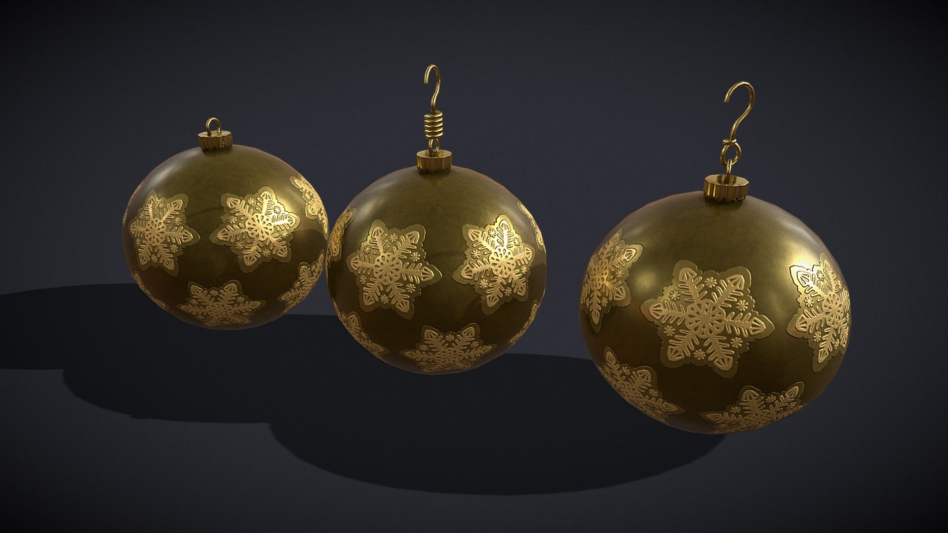 Golden Snow Flake Ball - Buy Royalty Free 3D model by ...