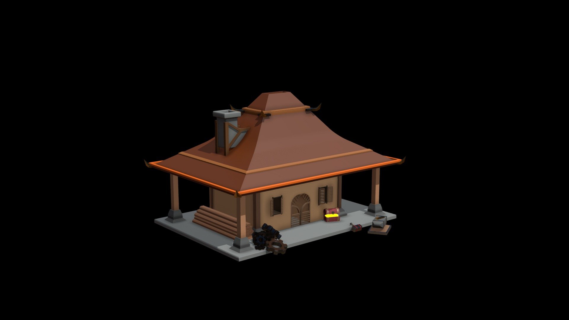Rumah Joglo Indonesia ( Option 1 ) - Download Free 3D model by mbung ...