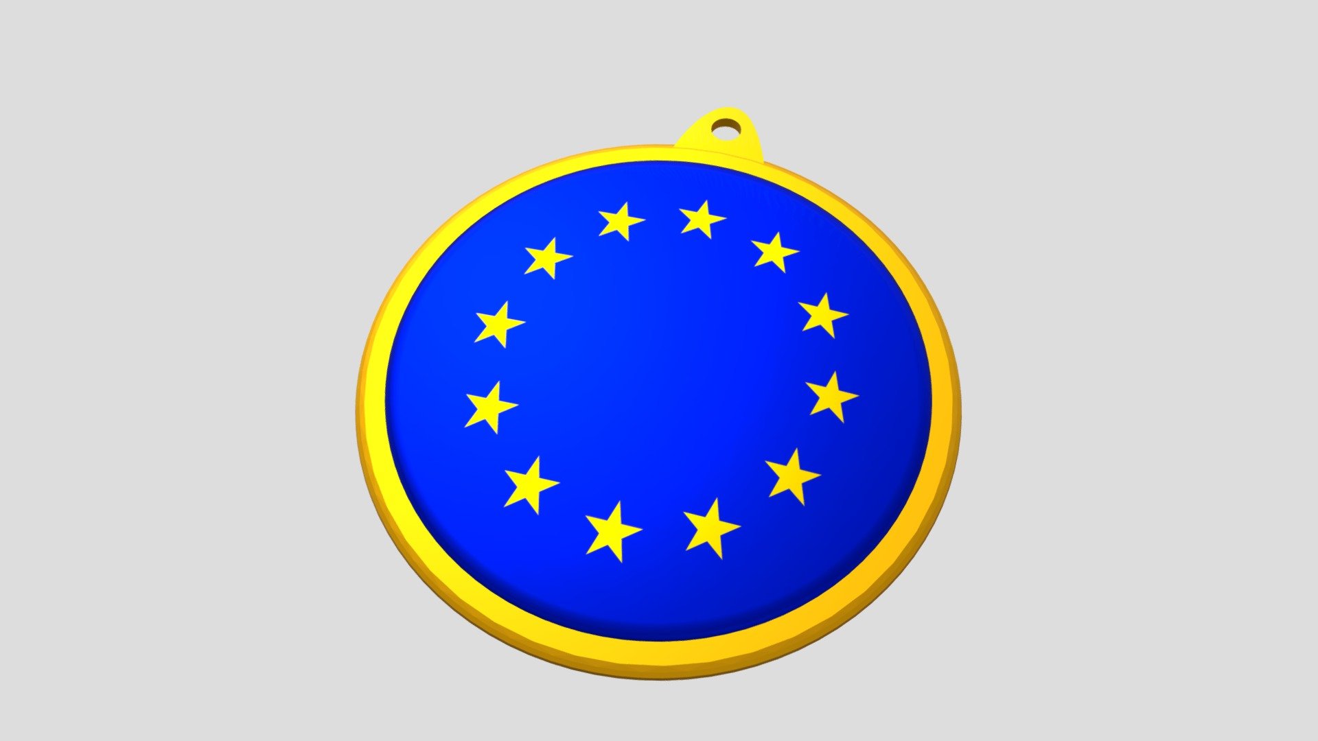 EU Flag Golden Medal Badge - 3D model by Where123 [3caf77a] - Sketchfab
